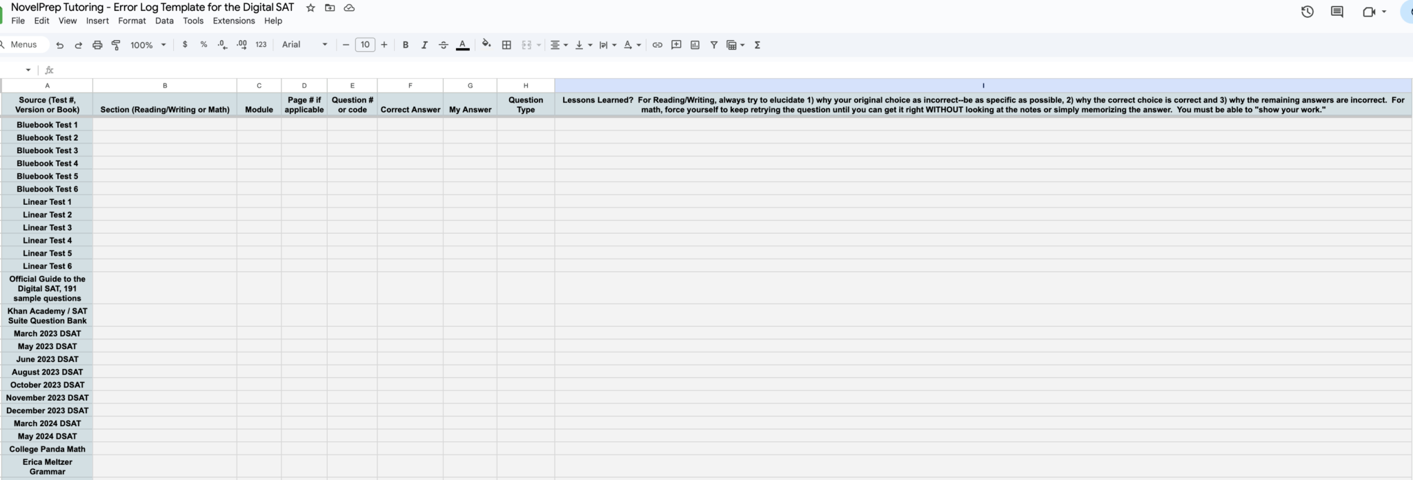 Creating a Digital SAT Error Log (2025 Template Inside) - Novel Prep